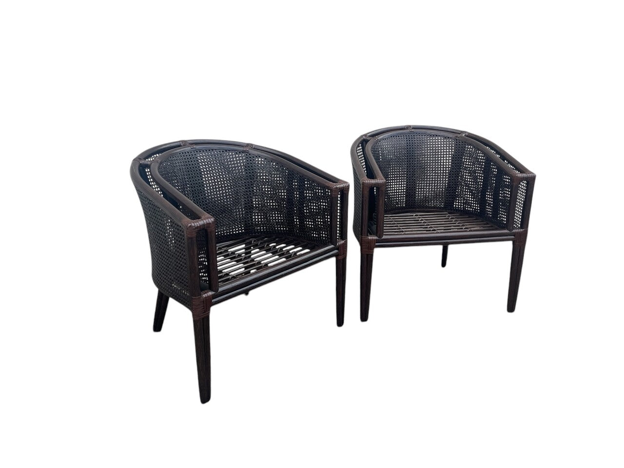 Pair Baker-McGuire Barrel Chairs – MAI — Memorial Antiques & Interiors